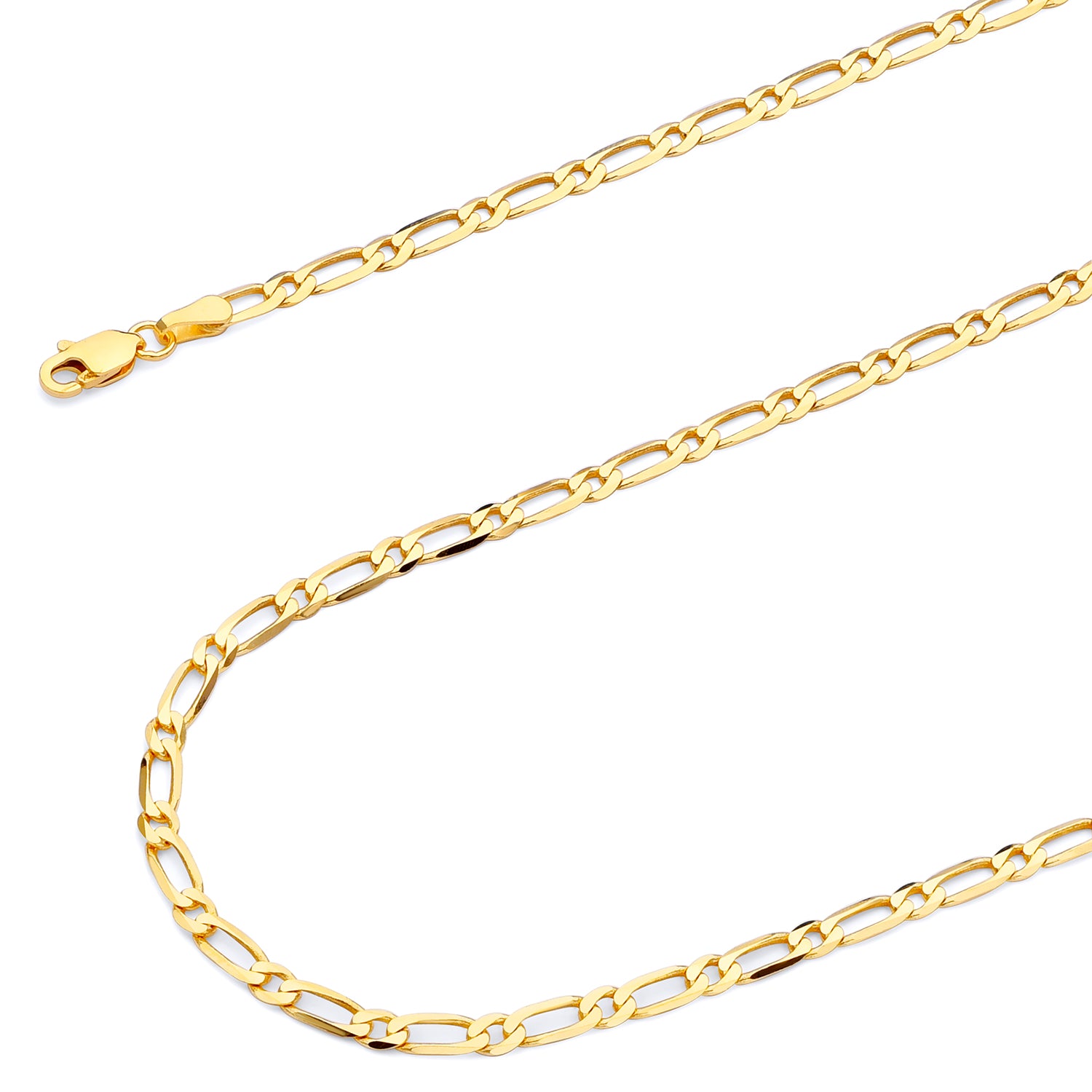 Solid Link Chain in 14K Gold – Oro Club