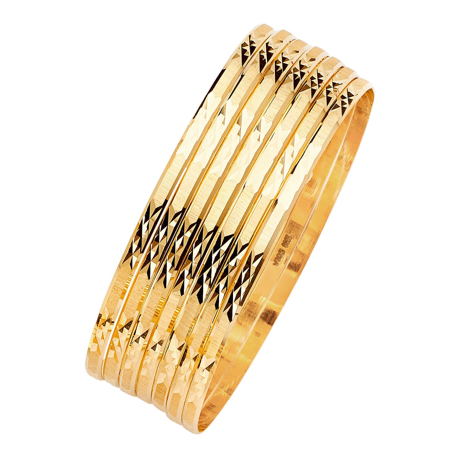 Star Solid Ladies 7-Day Bangle in 14K Gold – Oro Club