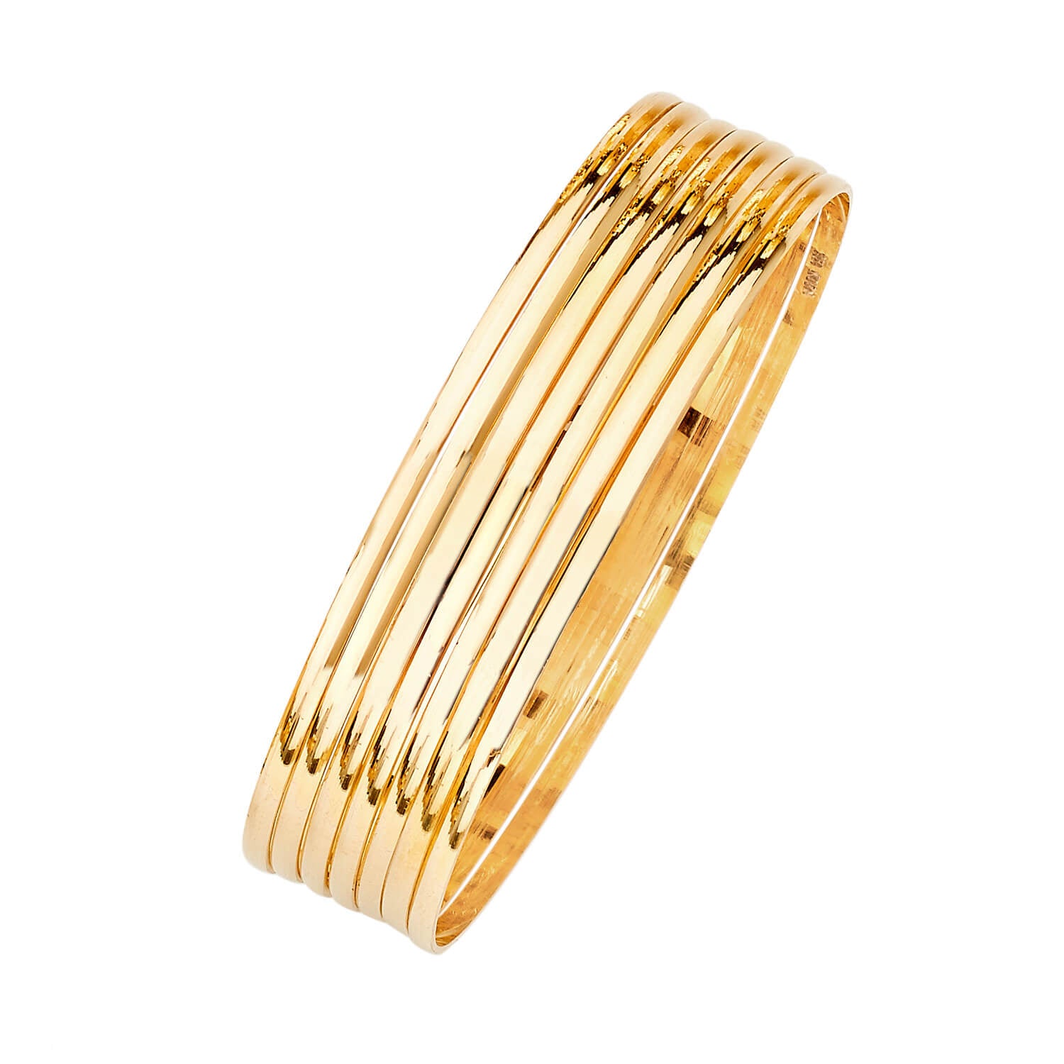 Solid Ladies 7-Day Bangle in 14K Gold – Oro Club