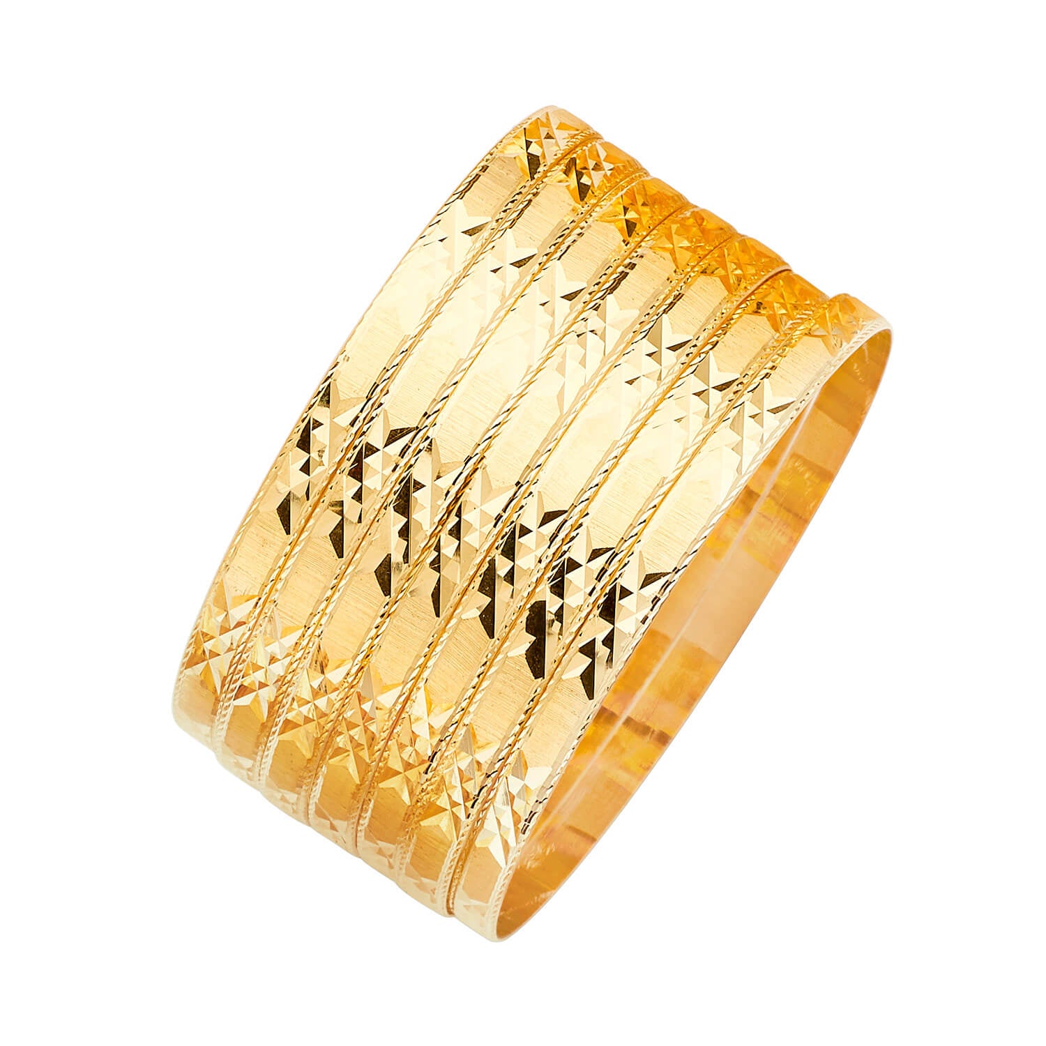 Solid Ladies 7-Day Bangle in 14K Gold – Oro Club