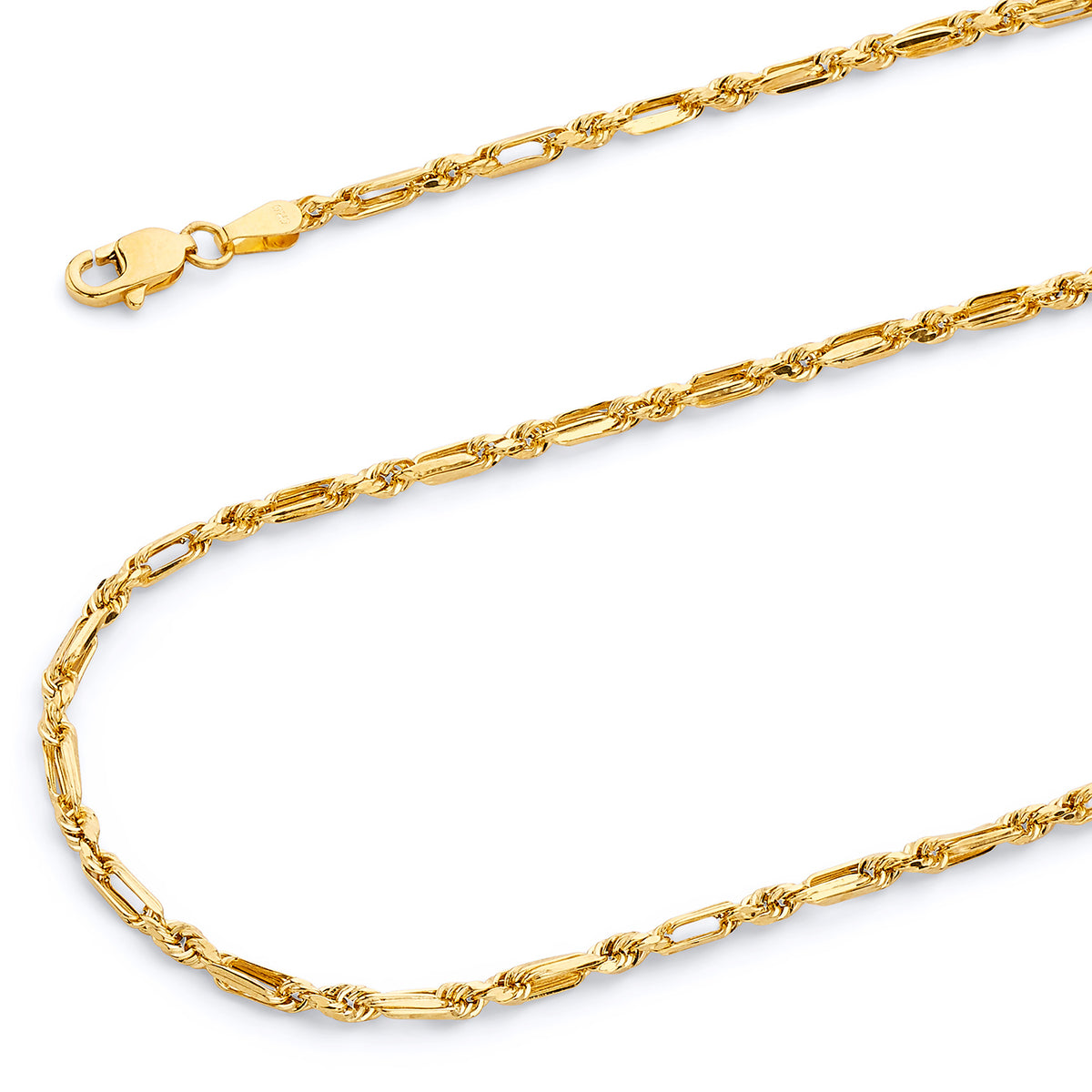 Semi-Solid Milano Chain in 14K Gold – Oro Club