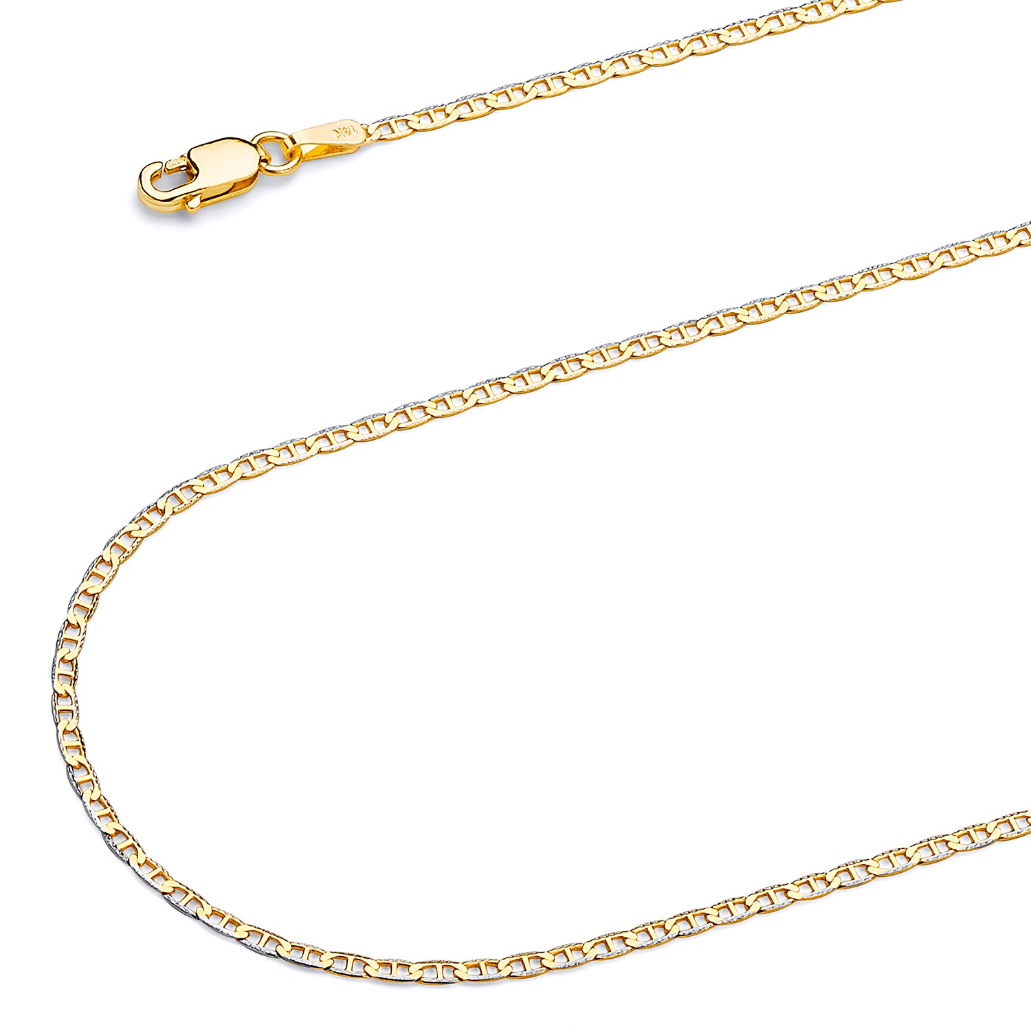 Solid Mariner Chain in 14K Two-Tone Gold – Oro Club