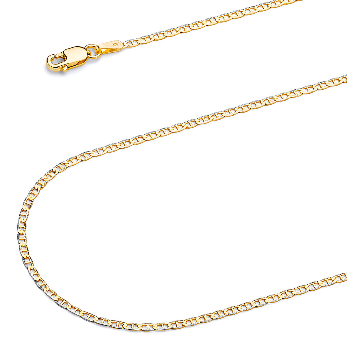 Solid Mariner Chain in 14K Two-Tone Gold – Oro Club