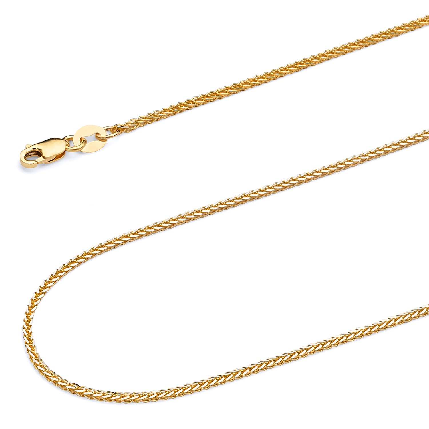 Solid Wheat Chain in 14K Gold – Oro Club